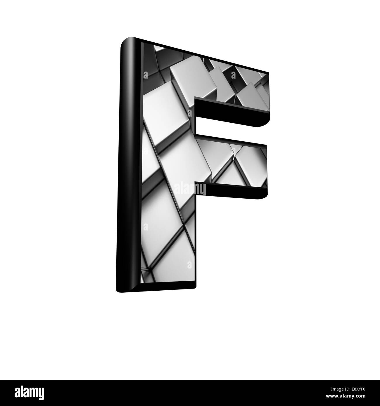 3d letter with architectural texture - F Stock Photo - Alamy