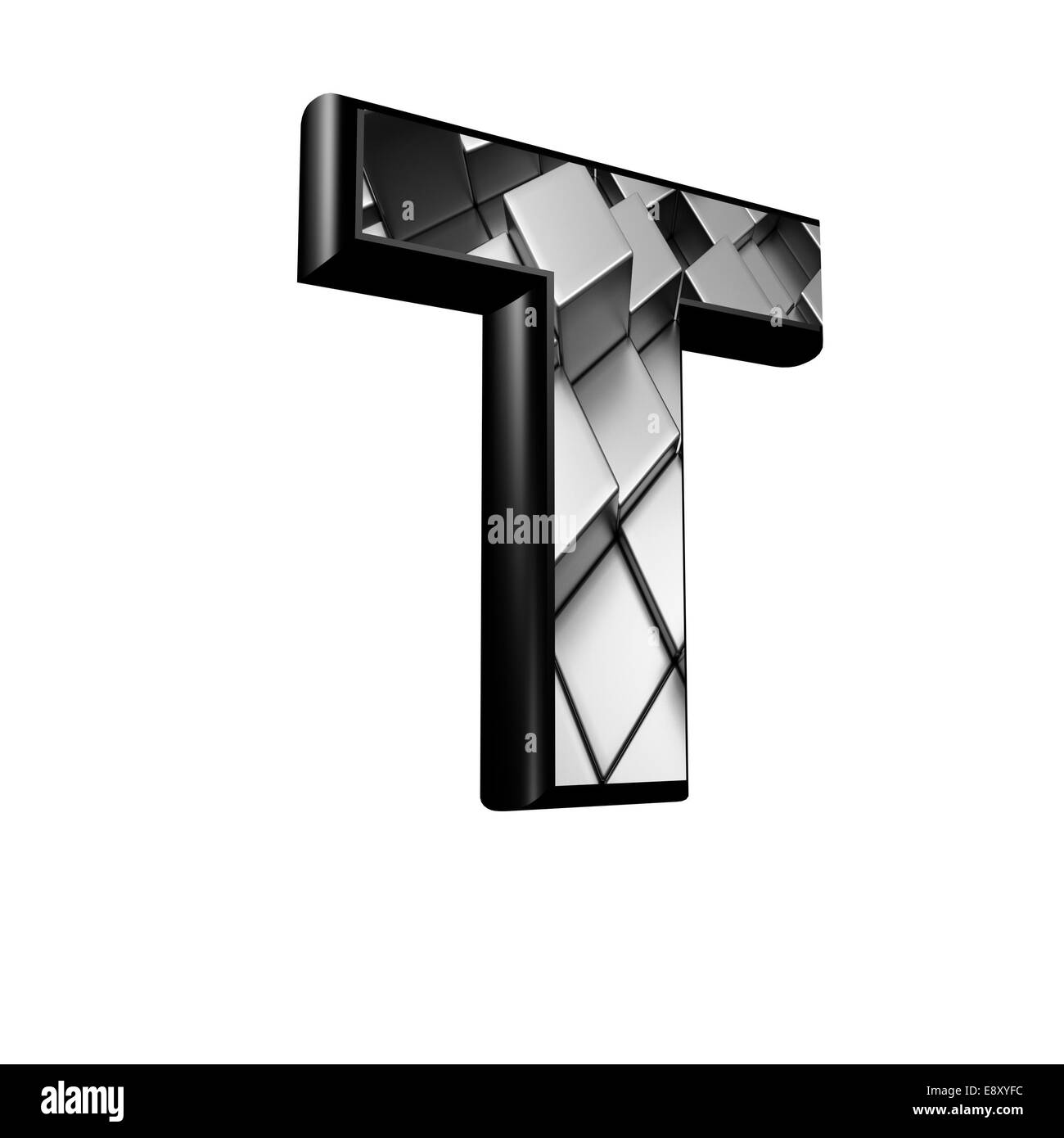 3d letter with architectural texture - T Stock Photo - Alamy