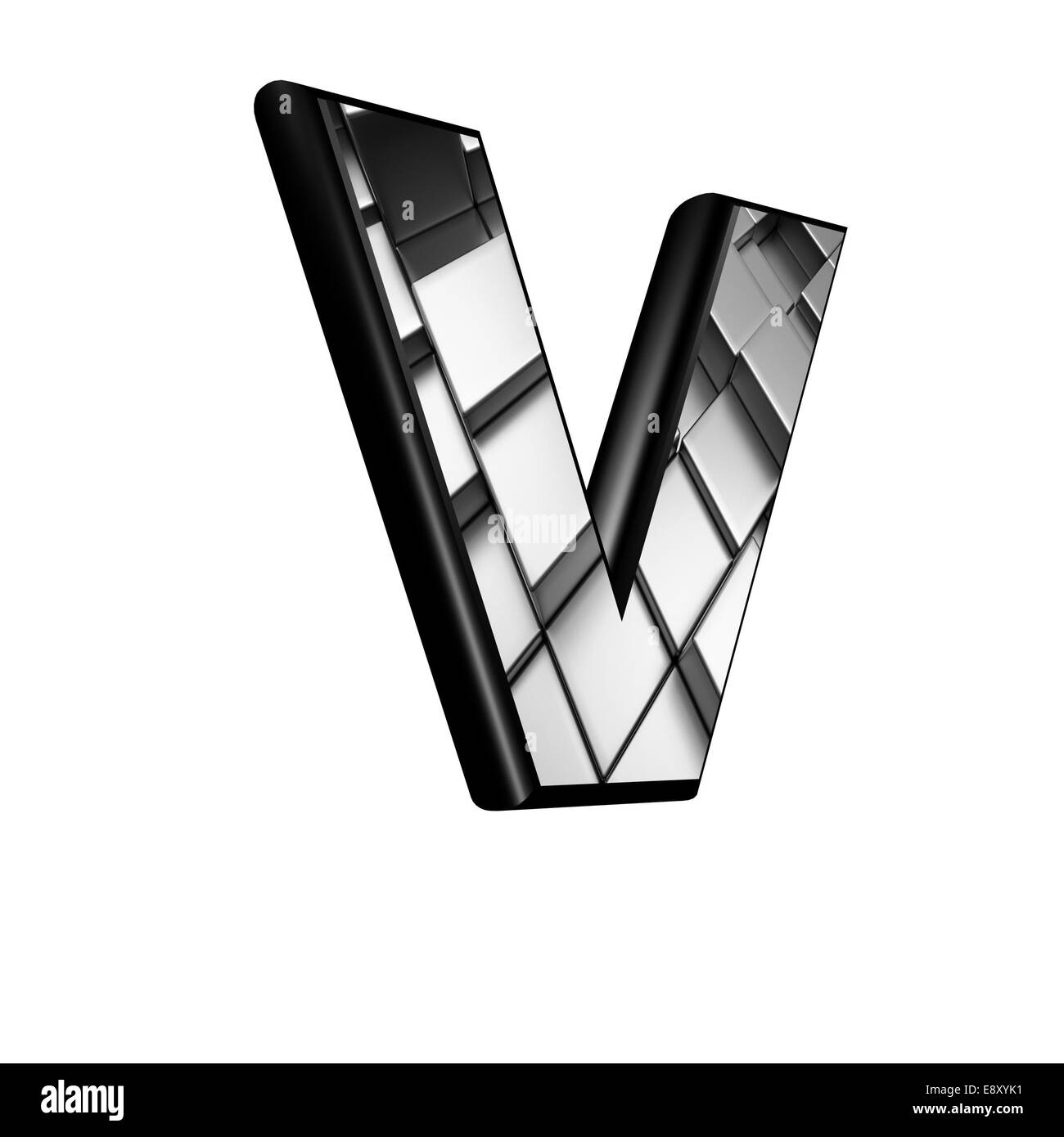 3d letter with architectural texture - V Stock Photo - Alamy