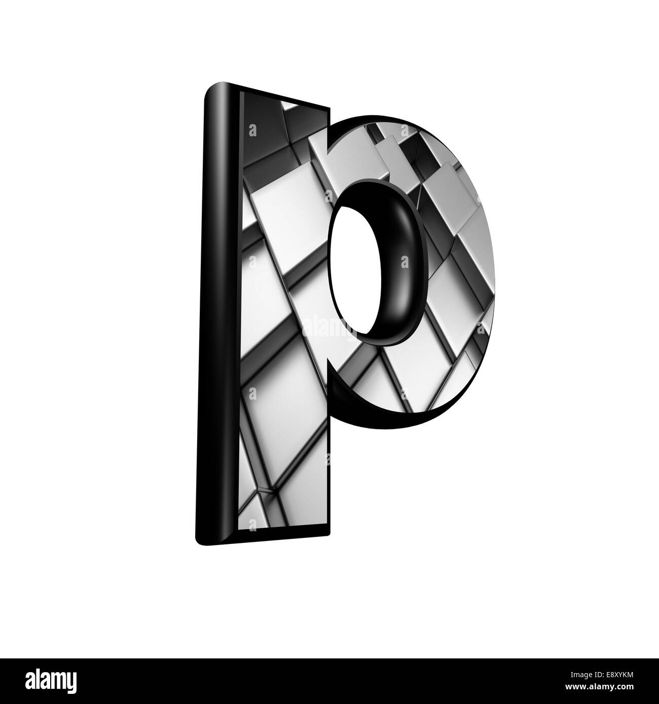 3d letter with architectural texture - p Stock Photo - Alamy