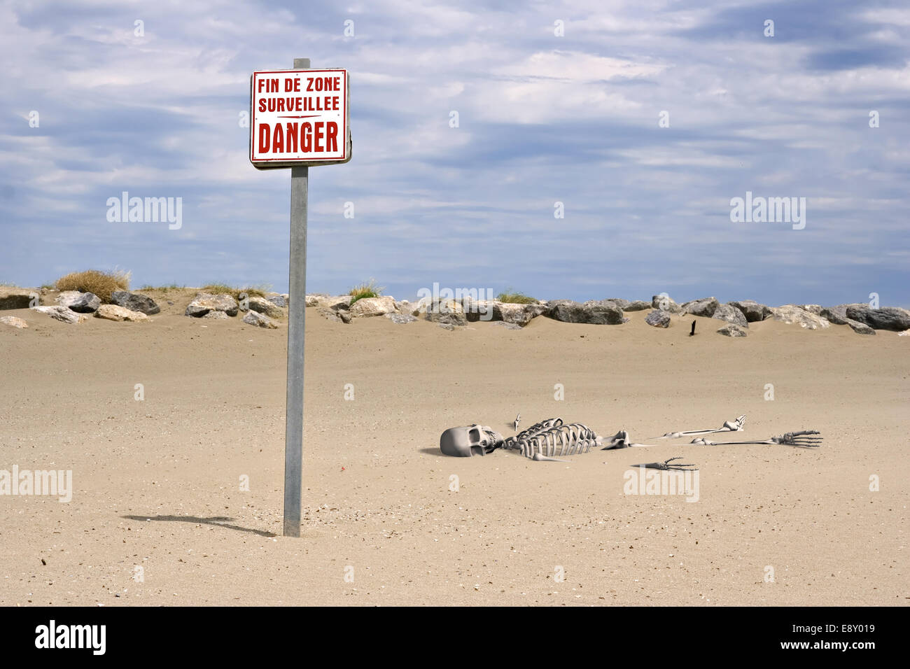 skeleton in the sand Stock Photo - Alamy