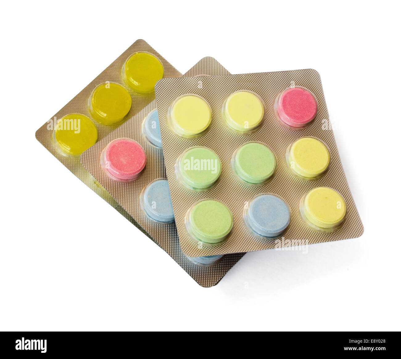 Pink white pills macro Cut Out Stock Images & Pictures - Alamy