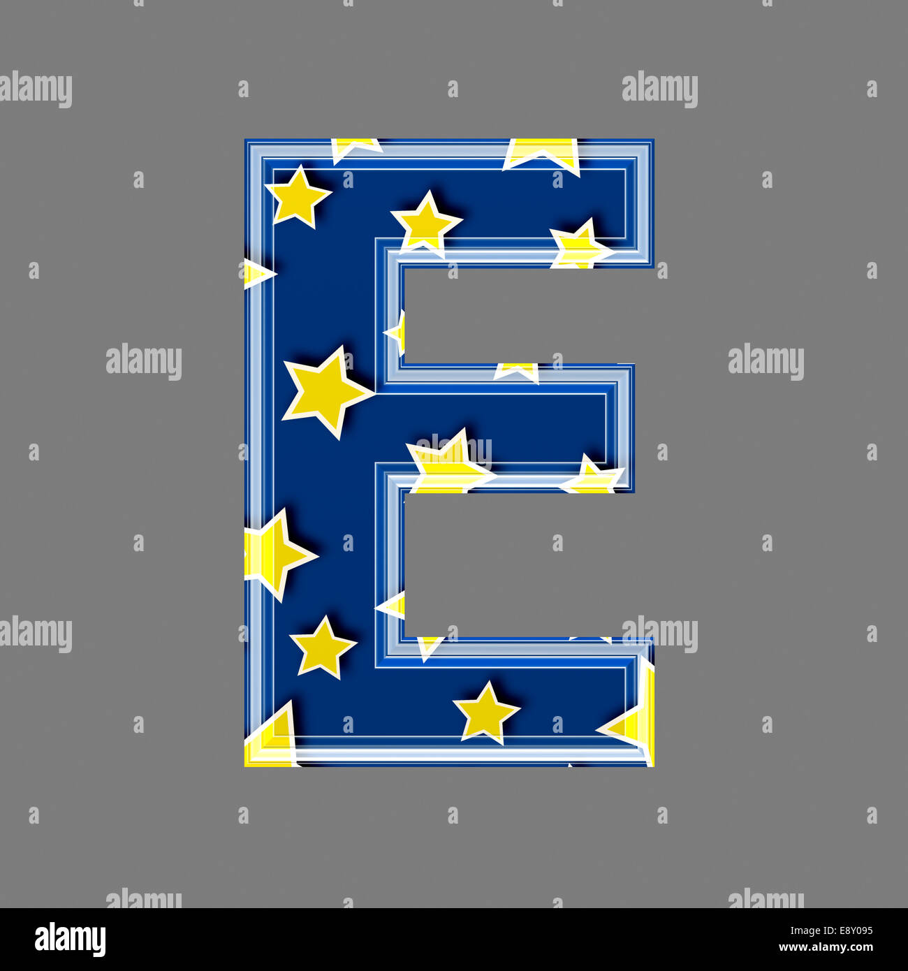 3d letter with star pattern Stock Photo - Alamy