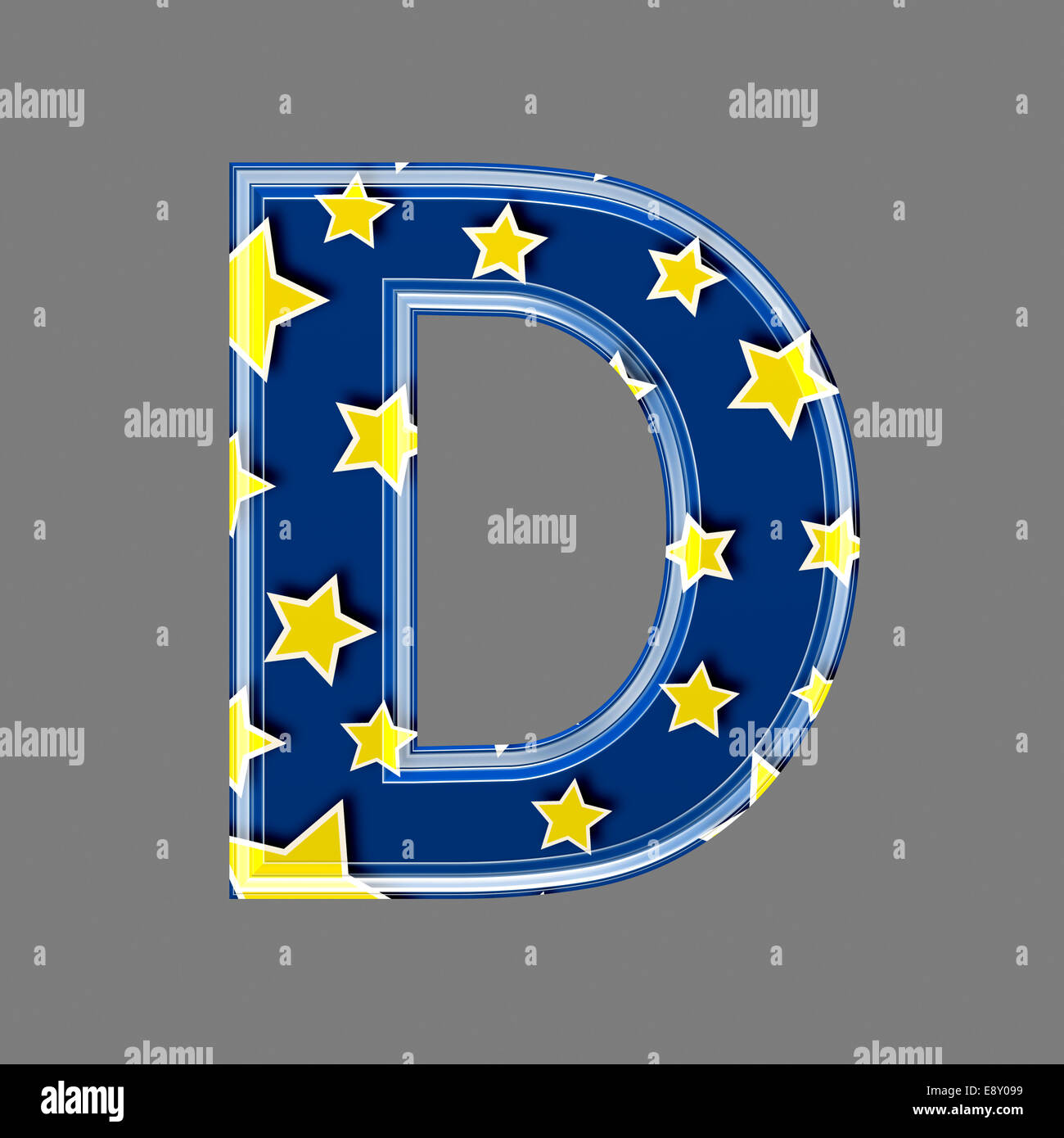 3d letter with star pattern Stock Photo - Alamy
