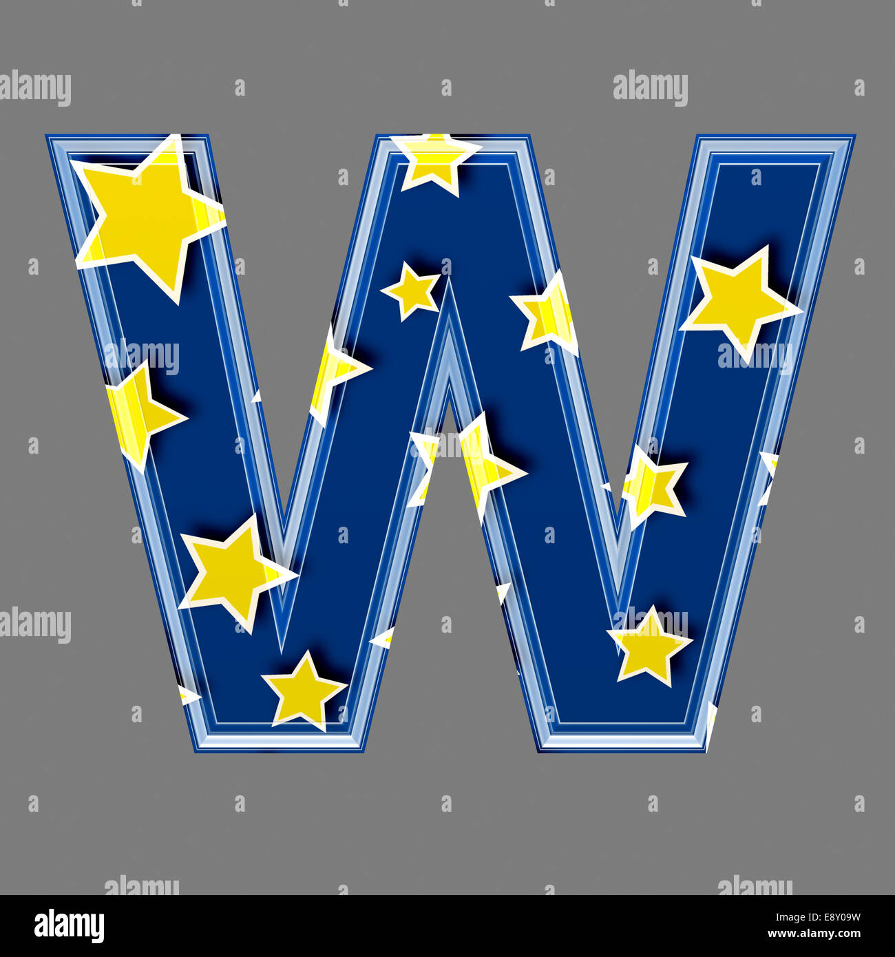 3d letter with star pattern Stock Photo - Alamy