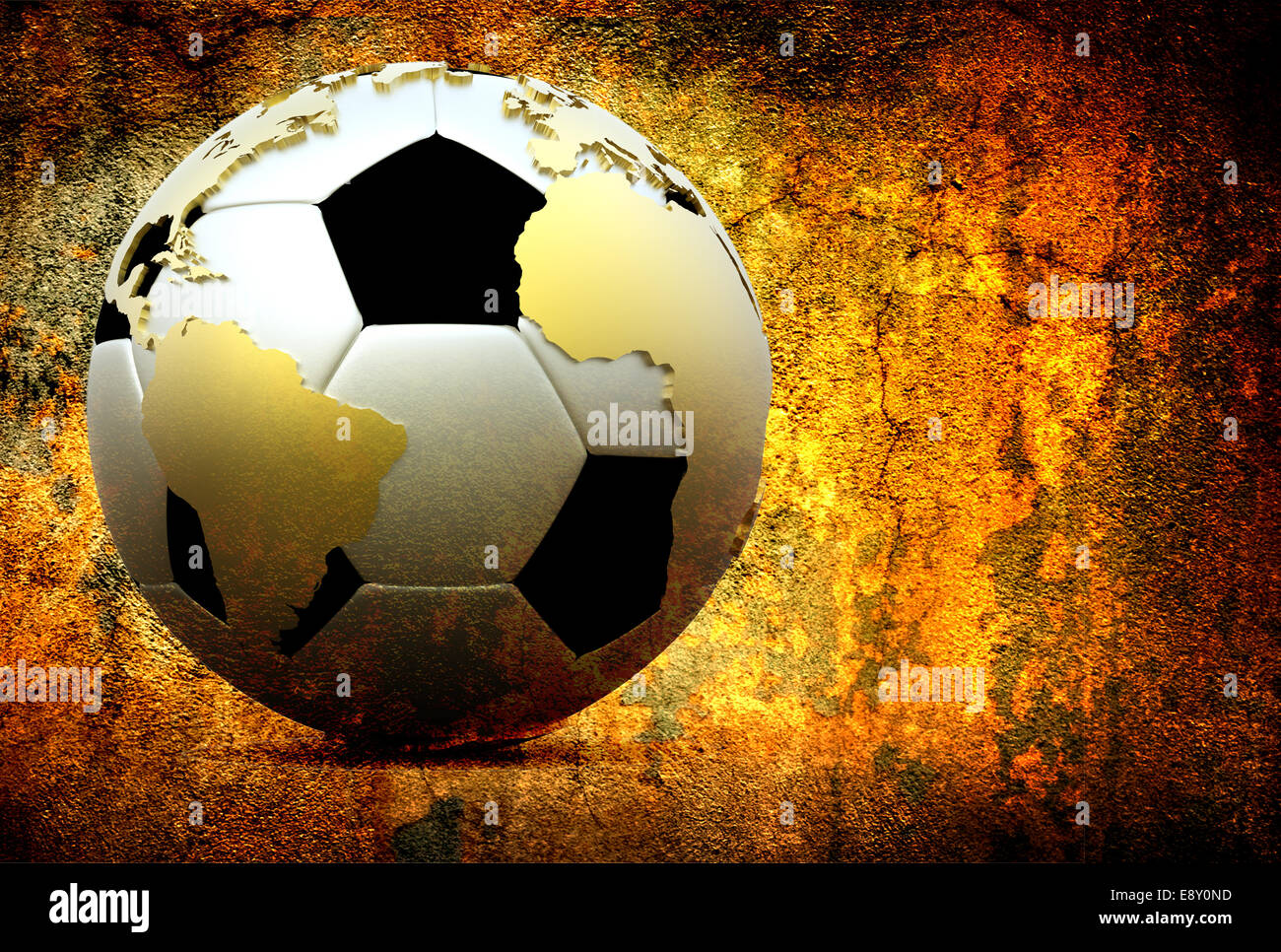 3d soccer ball with extruded contiments Stock Photo - Alamy