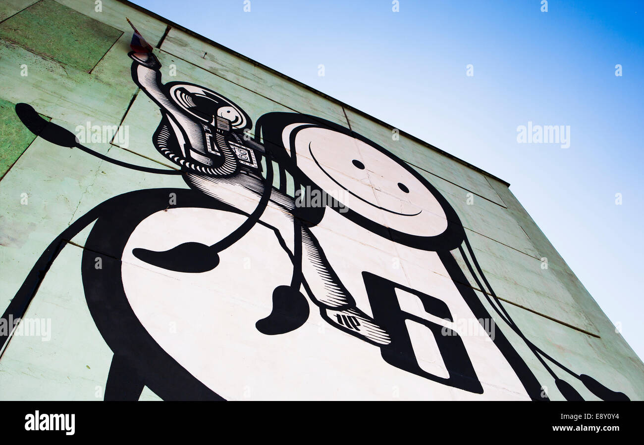 Close up of London Police's "Happy Rider" painted for the Bratislava ...