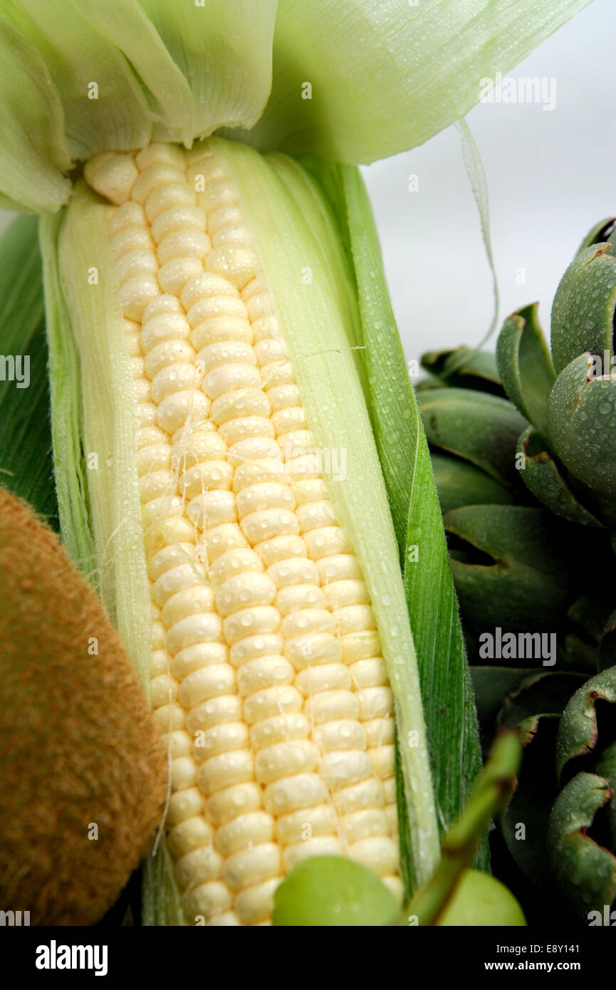 White Sweet Corn Stock Photo - Alamy