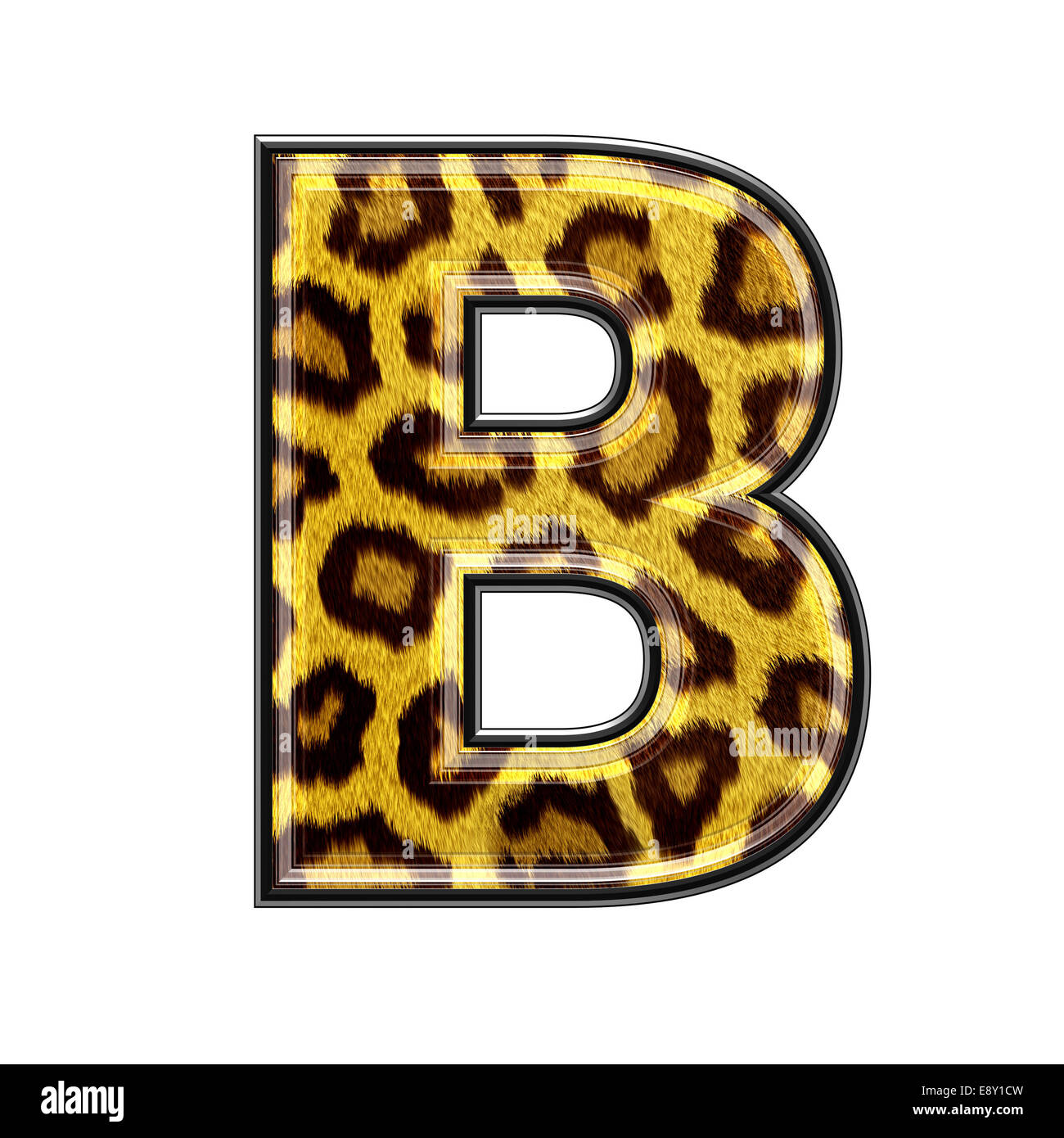 3d letter with panther skin texture - B Stock Photo - Alamy