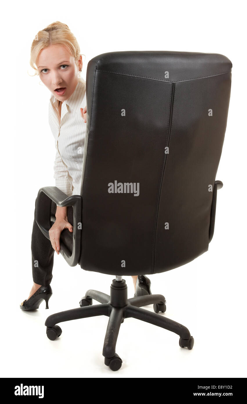 Woman office chair posture Cut Out Stock Images & Pictures - Alamy