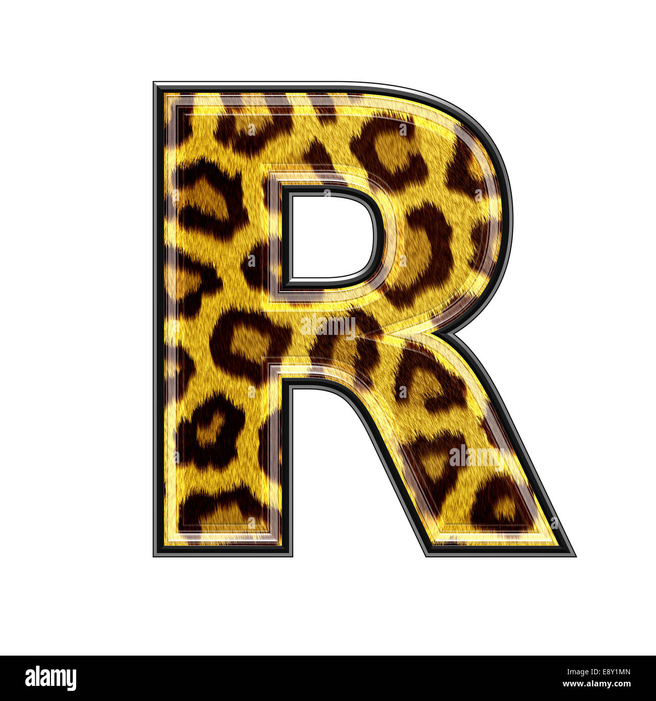 3d letter with panther skin texture - R Stock Photo - Alamy