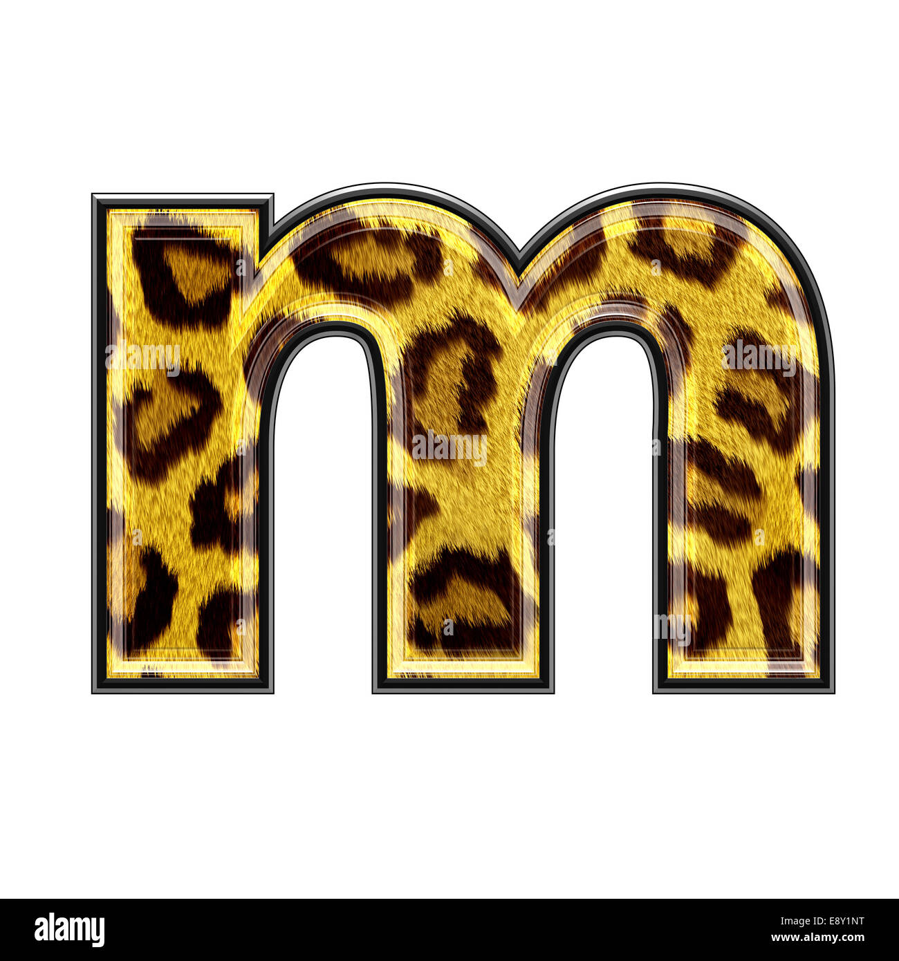 3d letter with panther skin texture - M Stock Photo - Alamy