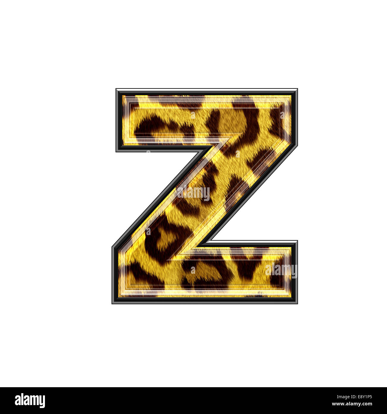 3d letter with panther skin texture - Z Stock Photo - Alamy