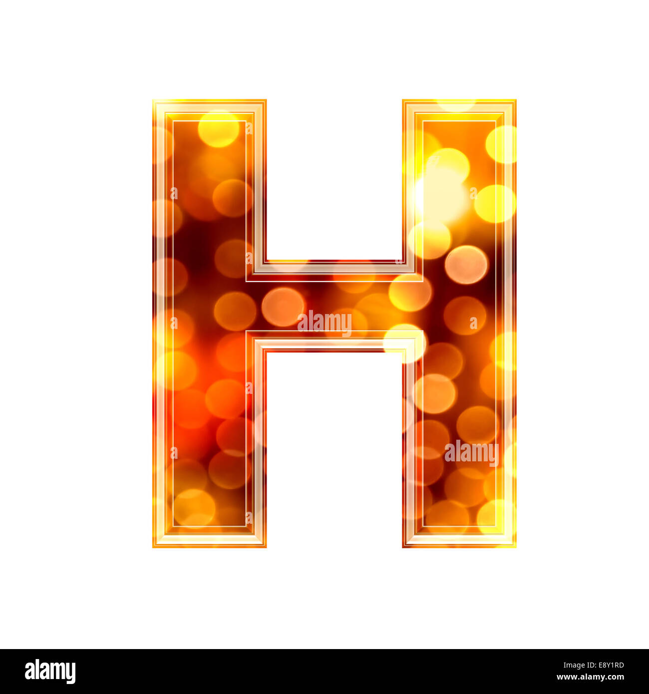 3d letter with glowing lights texture - H Stock Photo - Alamy