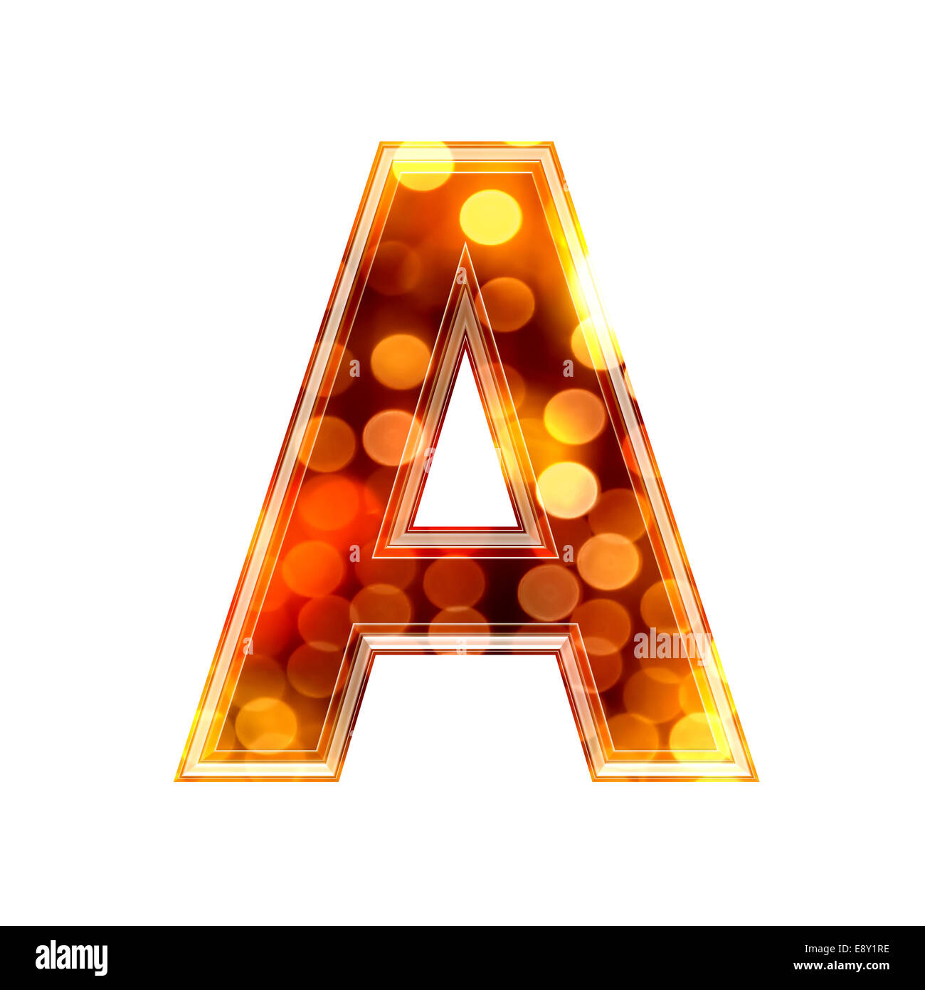 3d letter with glowing lights texture Stock Photo - Alamy