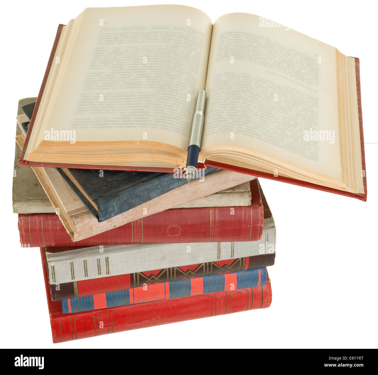 old books and pen Stock Photo - Alamy