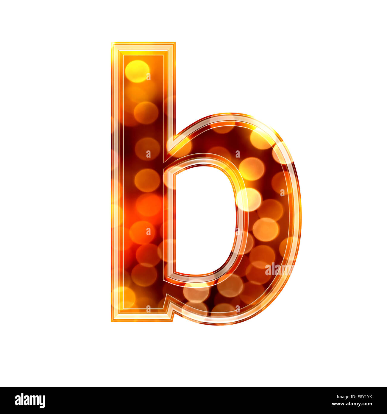 3d letter with glowing lights texture - b Stock Photo - Alamy