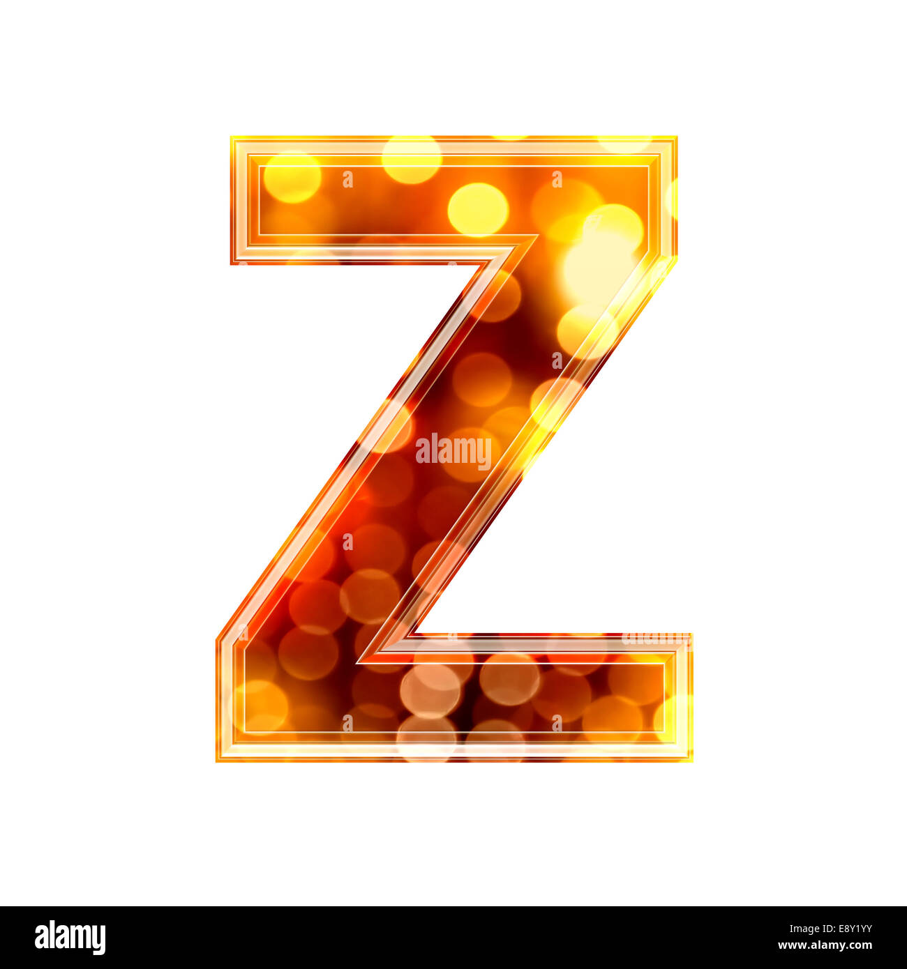3d letter with glowing lights texture - Z Stock Photo - Alamy