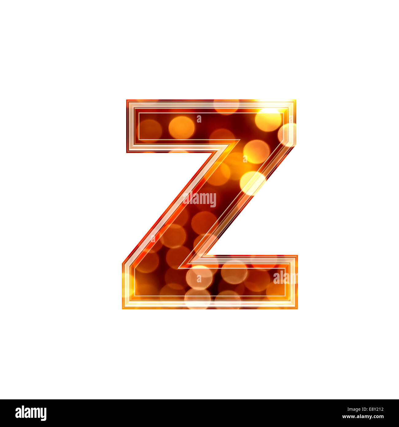 3d letter with glowing lights texture - z Stock Photo - Alamy