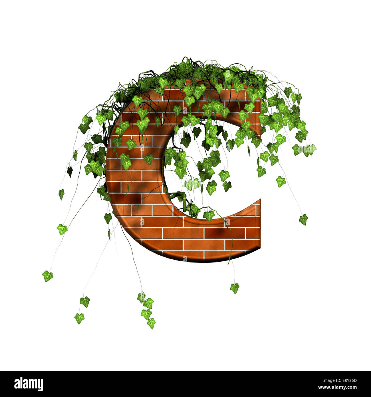 3d letter with brick texture - C Stock Photo - Alamy