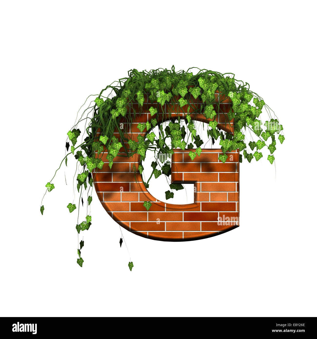 3d letter with brick texture - G Stock Photo - Alamy