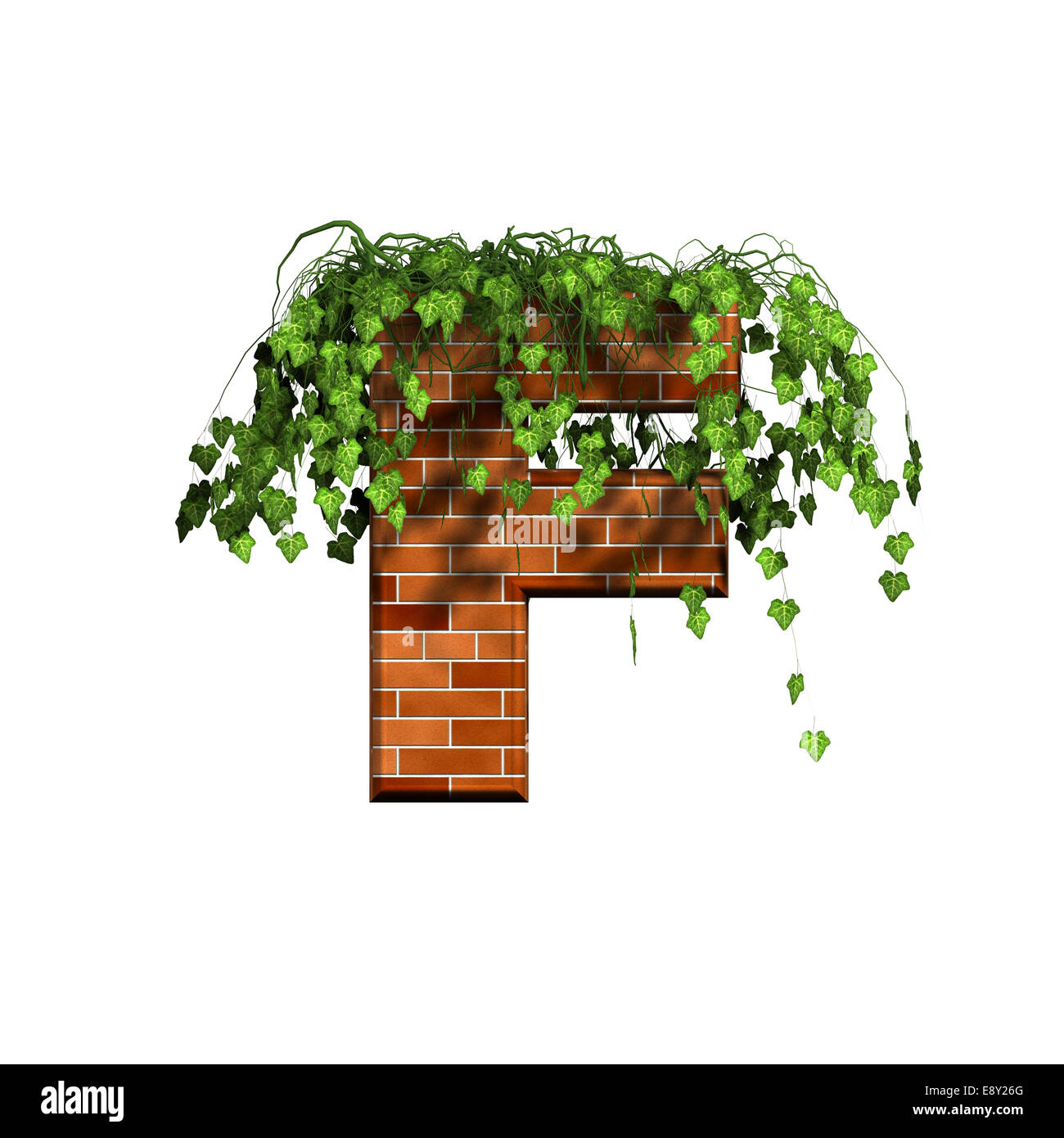 3d letter with brick texture - F Stock Photo - Alamy