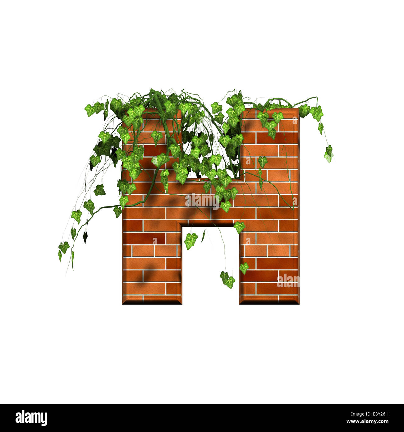 3d letter with brick texture - H Stock Photo - Alamy