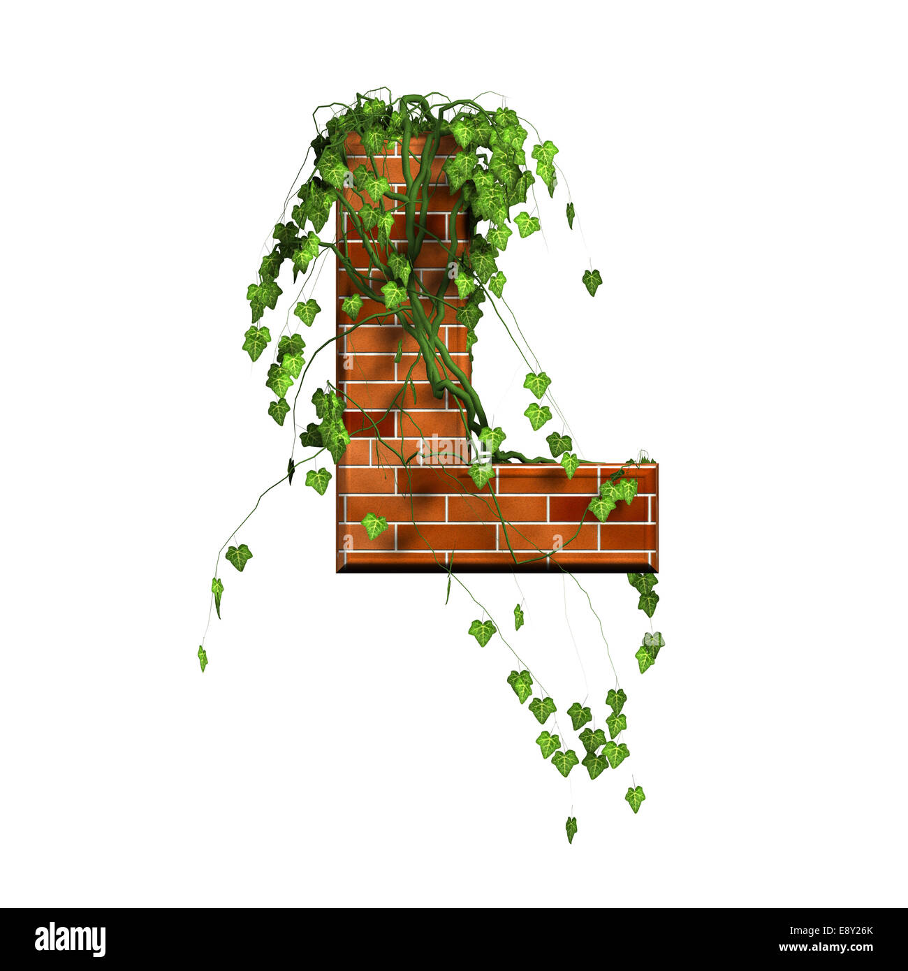 3d letter with brick texture - L Stock Photo - Alamy