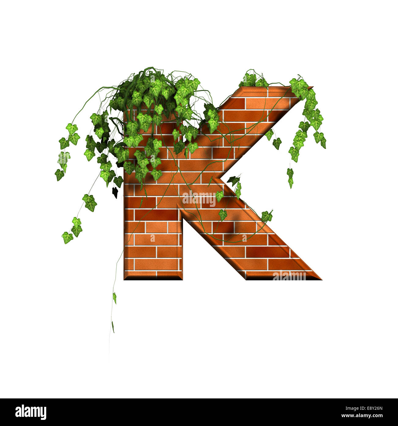 3d letter with brick texture - K Stock Photo - Alamy