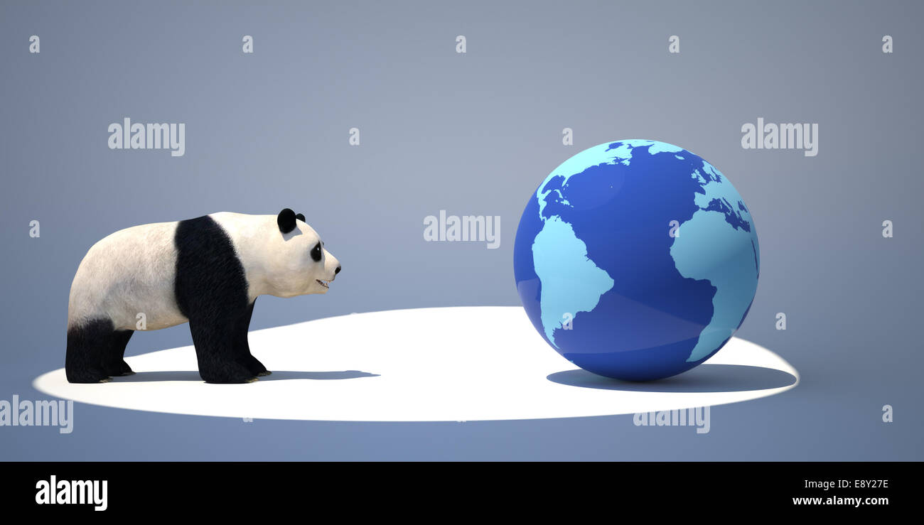 panda and the earth Stock Photo - Alamy