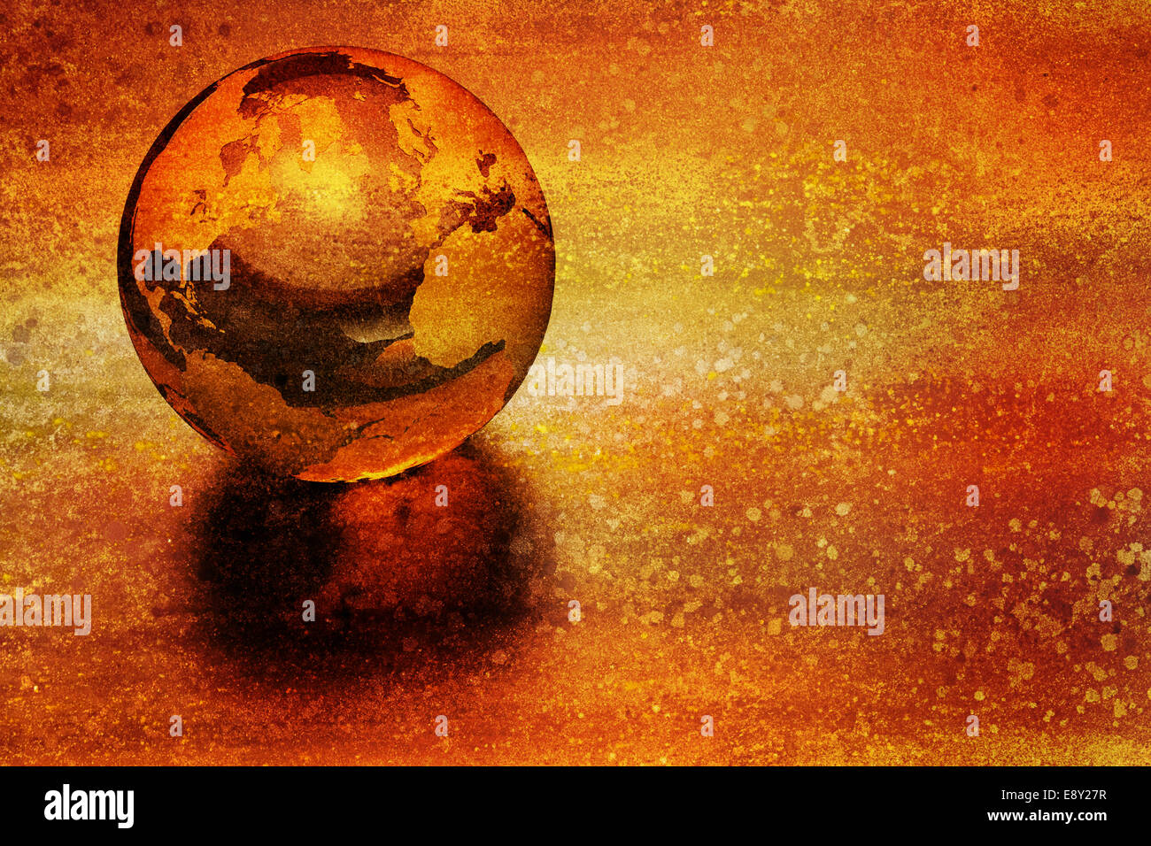 3d earth on grunge background Stock Photo - Alamy