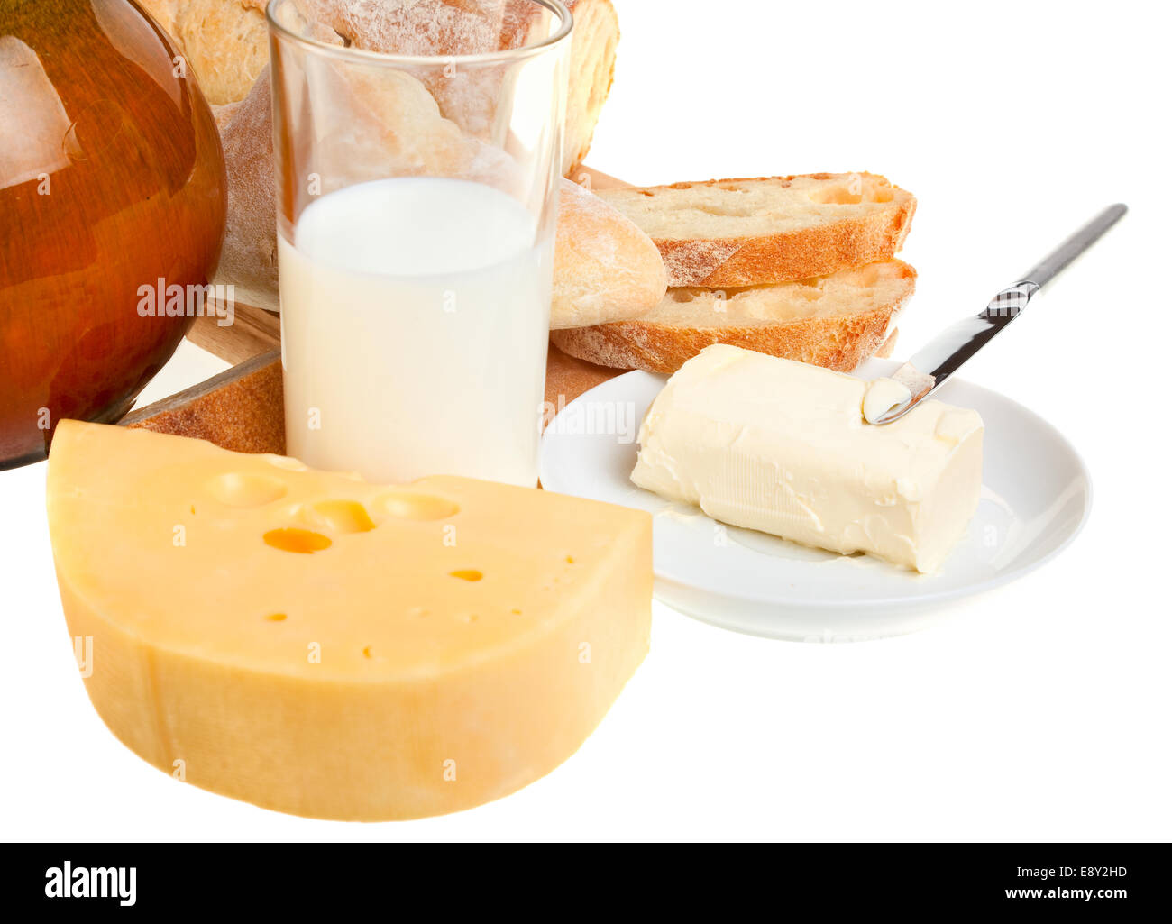 piece of butter, bread and a knife Stock Photo - Alamy