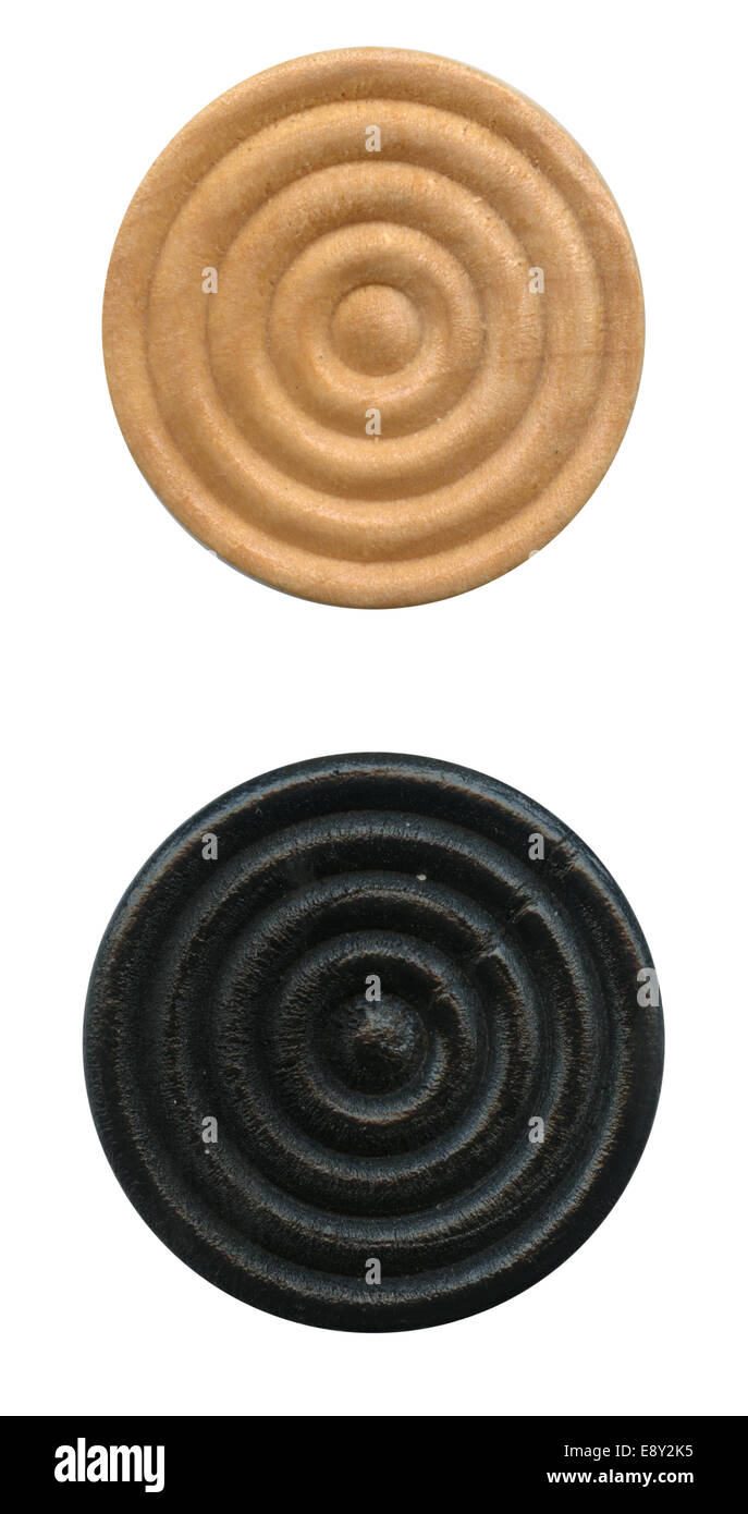 draughts pieces isolated on white background Stock Photo - Alamy