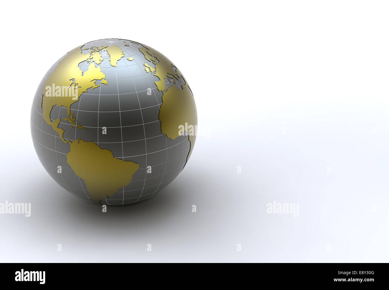 golden earth on white background Stock Photo - Alamy