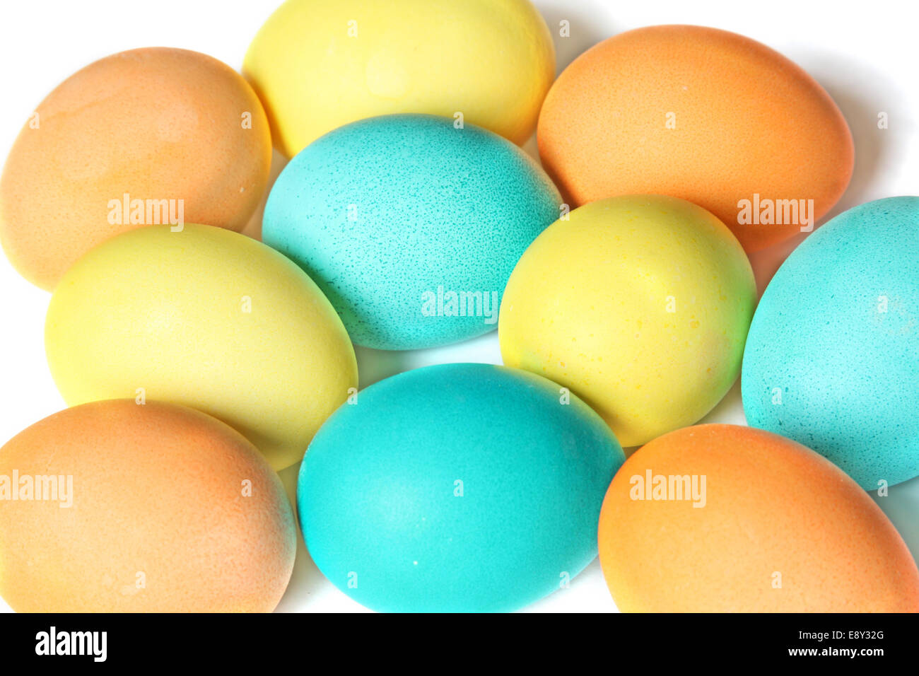 Colored eggs. Isolated on white Stock Photo - Alamy