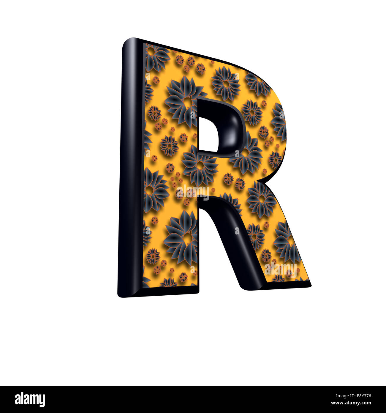 3d letter with floral design - r Stock Photo - Alamy