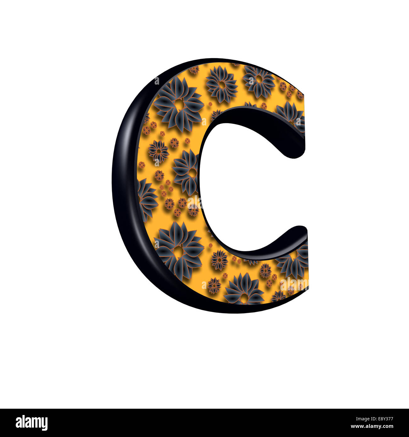3d letter with floral design - c Stock Photo - Alamy