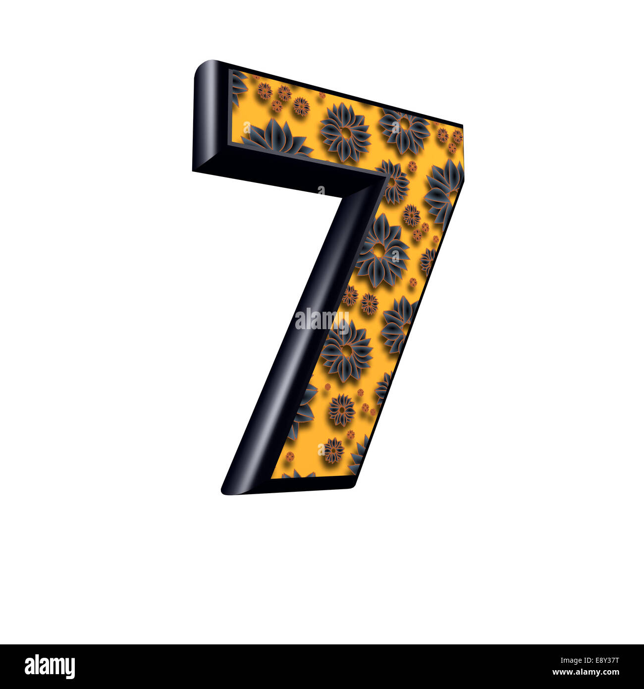 3d digit with floral design - 7 Stock Photo - Alamy