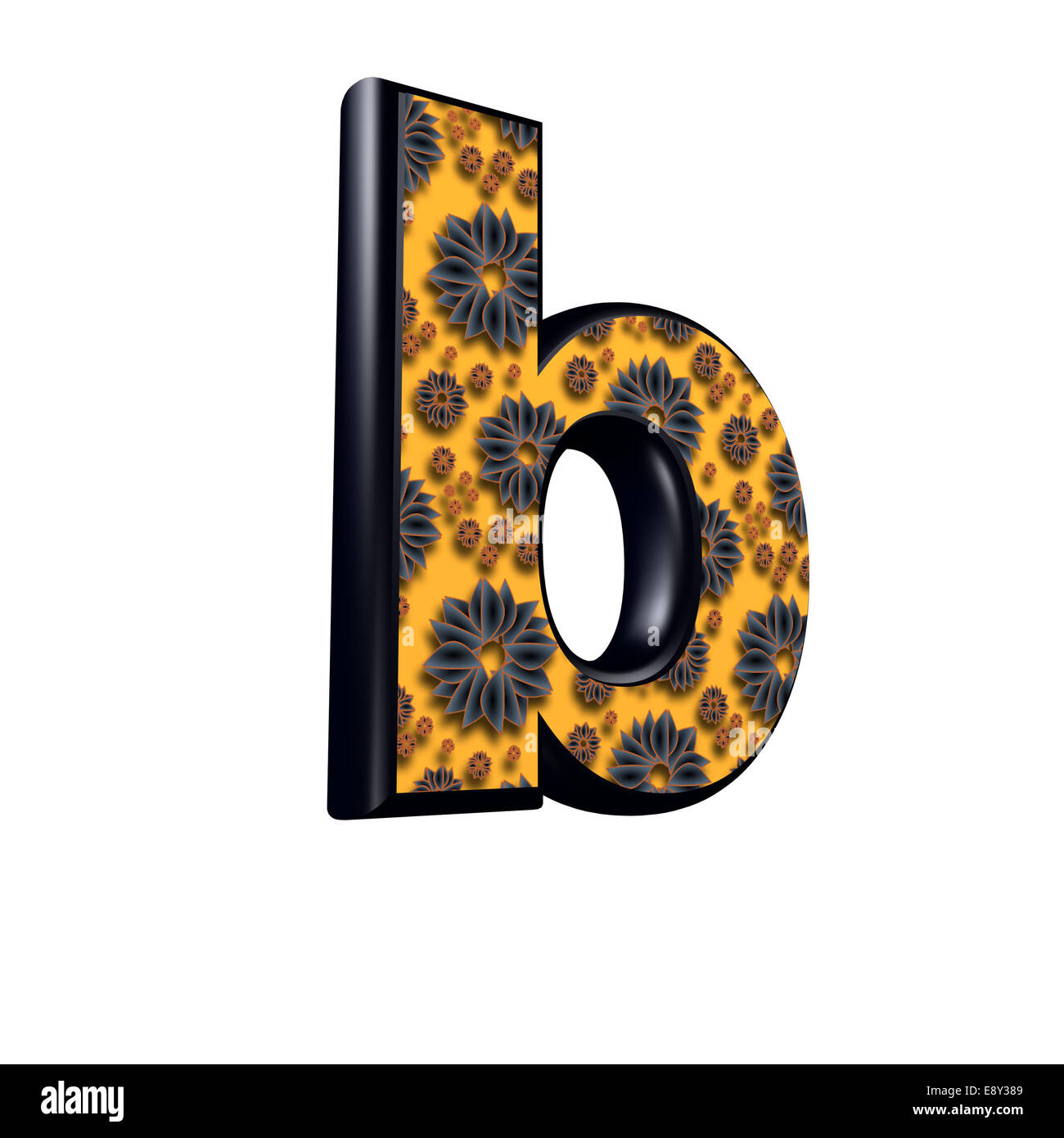 3d letter with floral design - b Stock Photo - Alamy