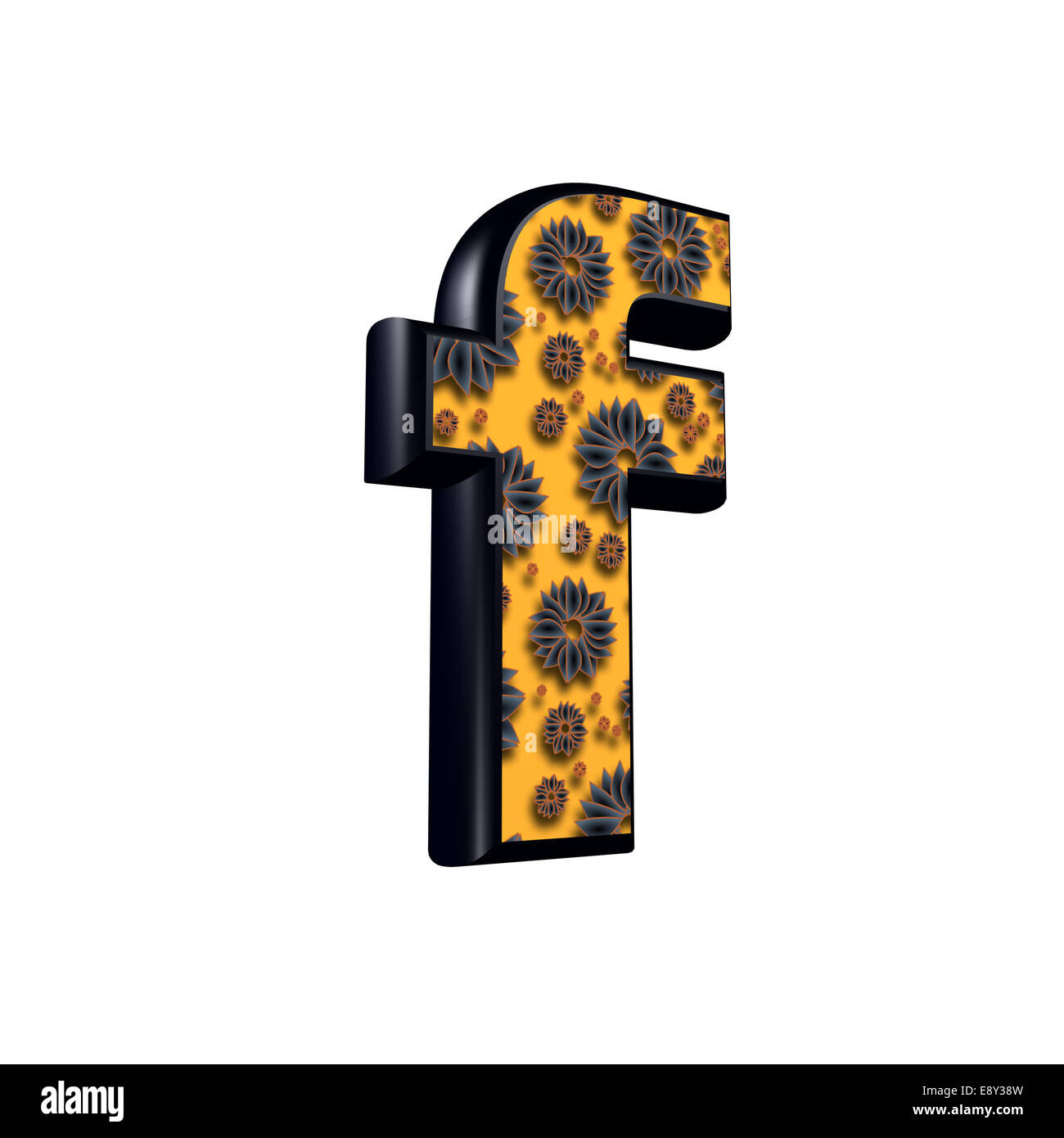 3d letter with floral design - f Stock Photo - Alamy