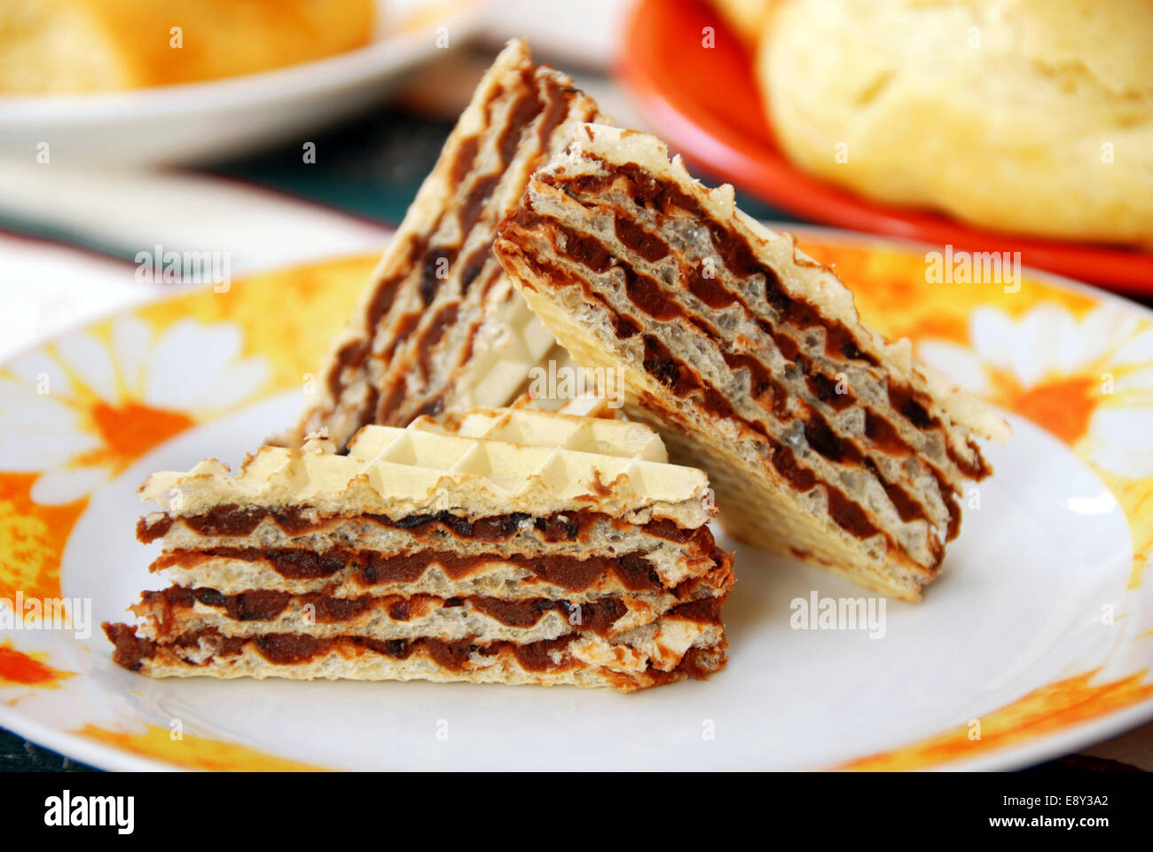 Sweet waffle cakes Stock Photo - Alamy