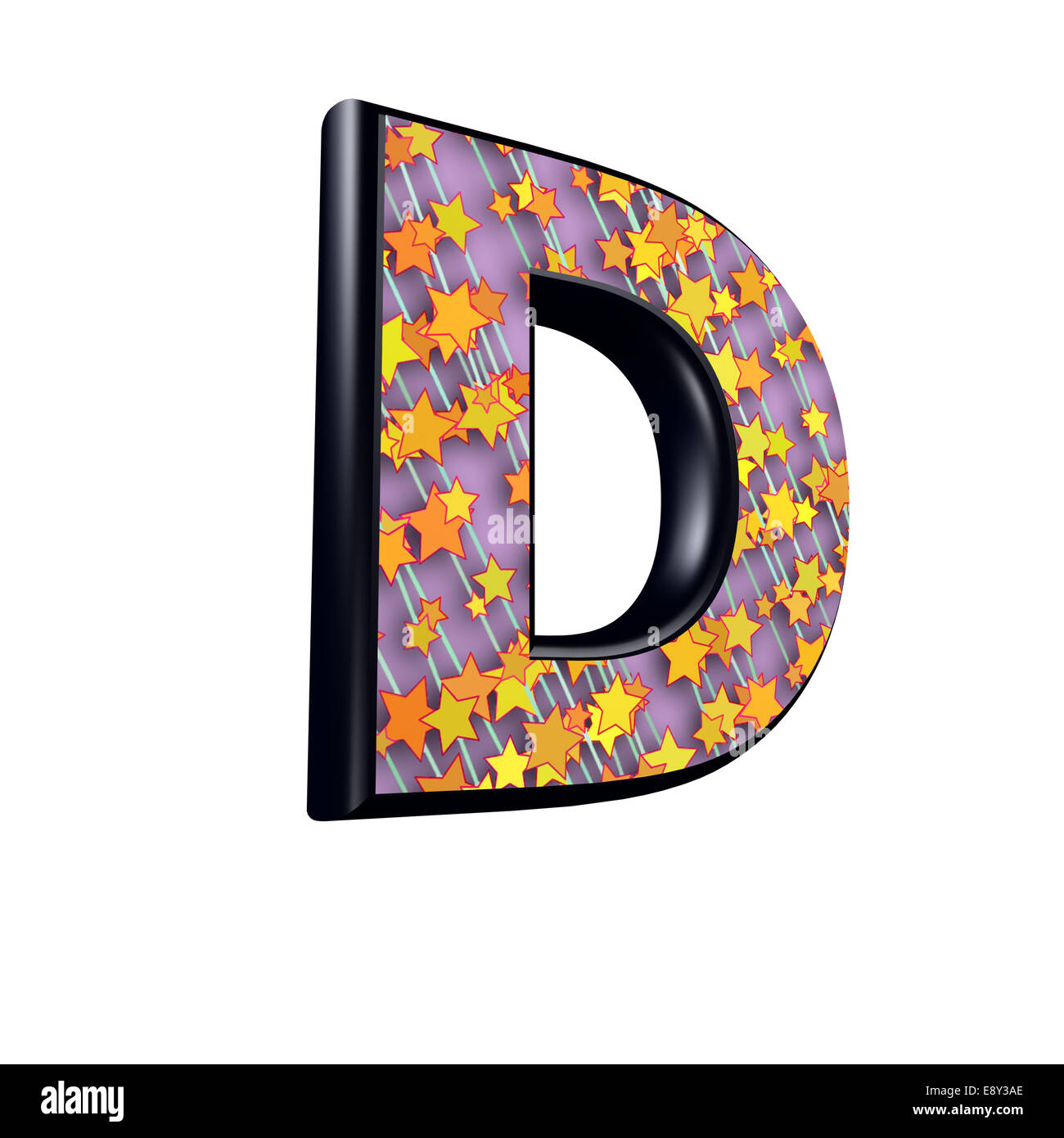 3d letter with decorative star texture - d Stock Photo - Alamy