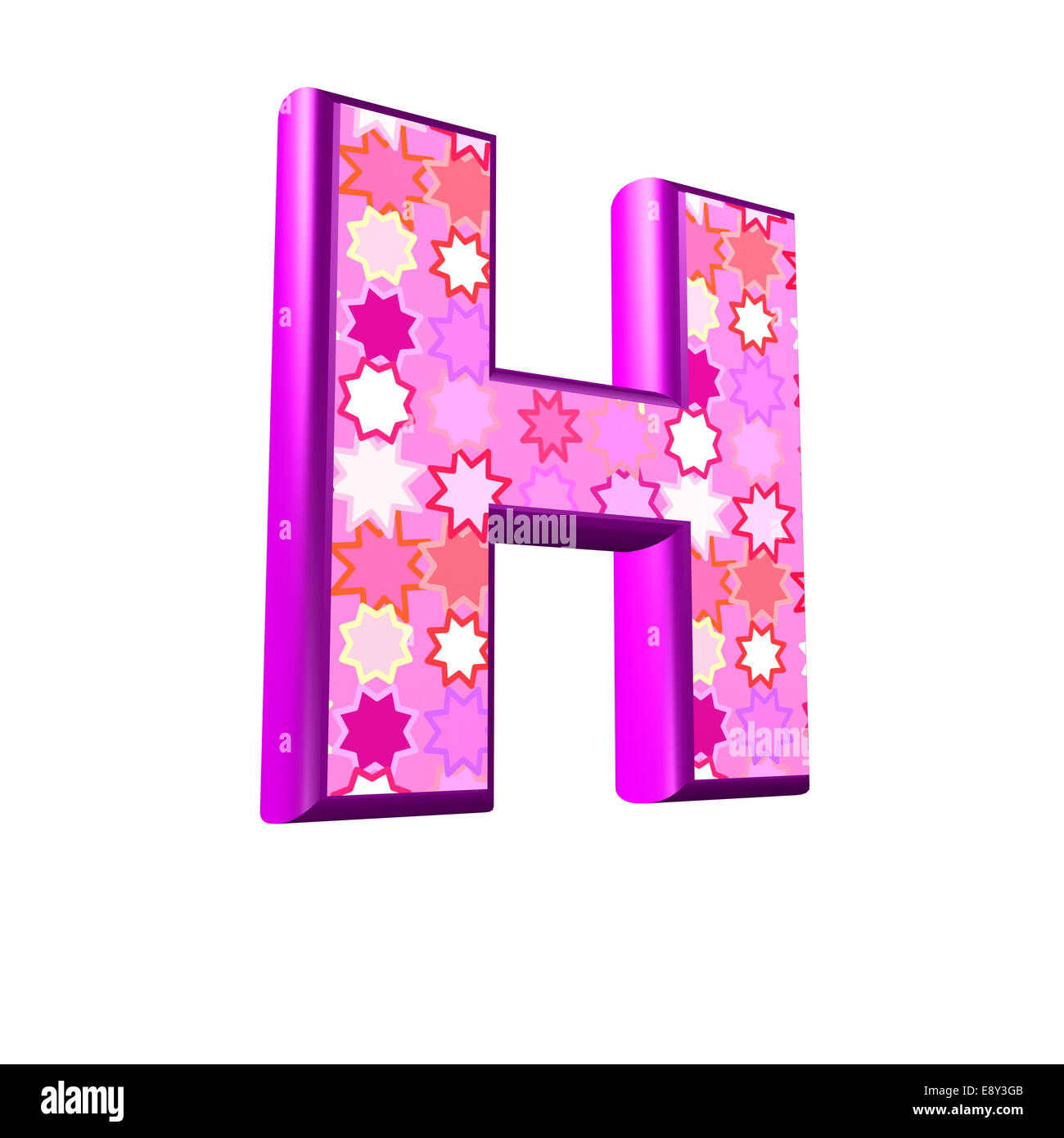 3d pink letter isolated on a white background Stock Photo - Alamy