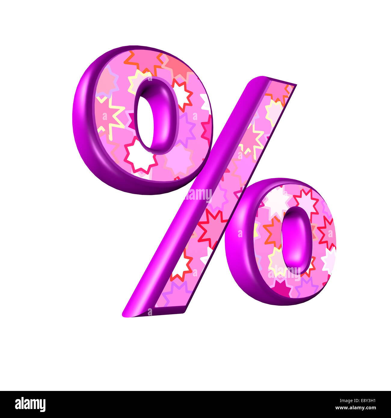 3d pink percent sign isolated on white background Stock Photo - Alamy