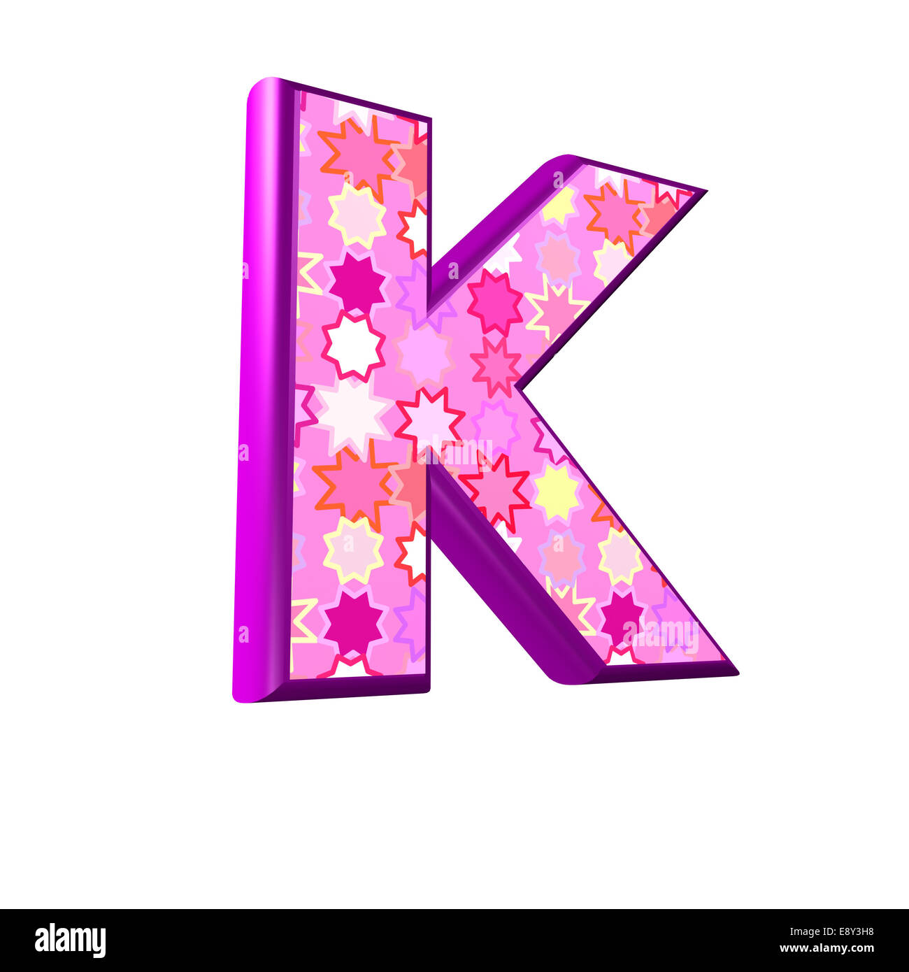 3d pink letter isolated on a white background Stock Photo - Alamy