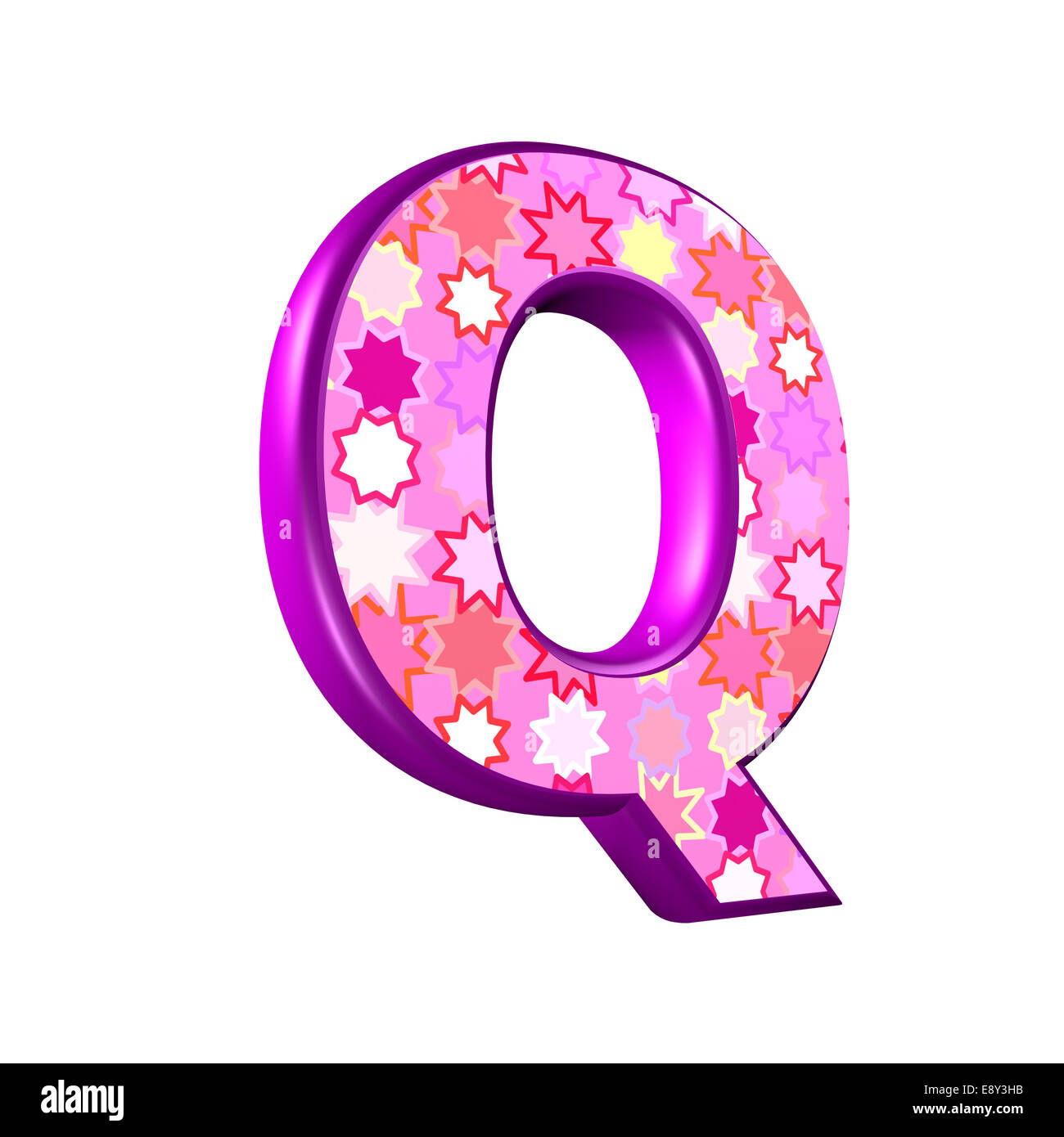 3d pink letter isolated on a white background Stock Photo - Alamy