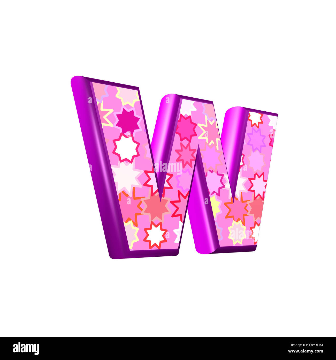 3d pink letter isolated on a white background Stock Photo - Alamy