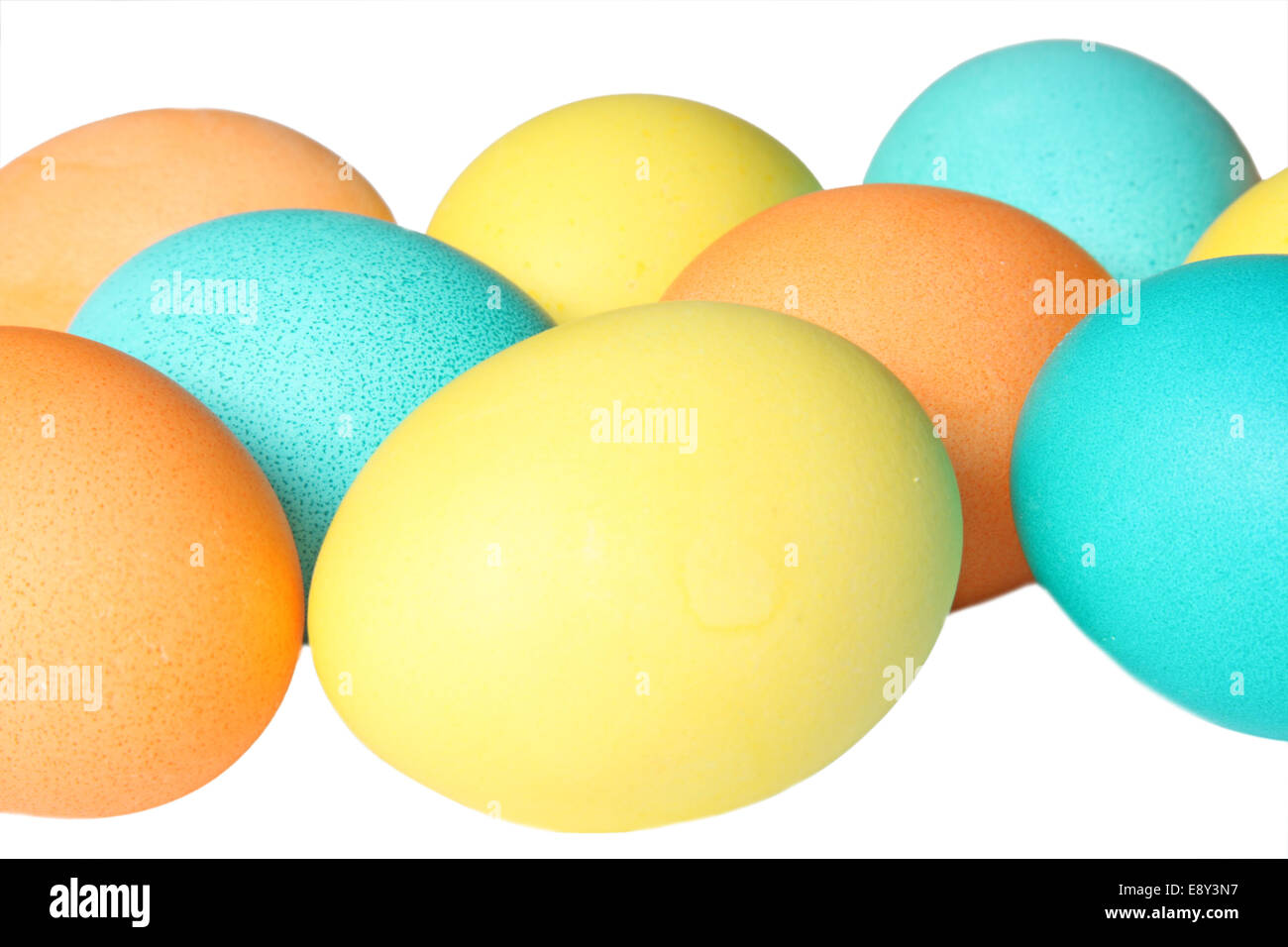 Colored eggs. Isolated on white Stock Photo - Alamy