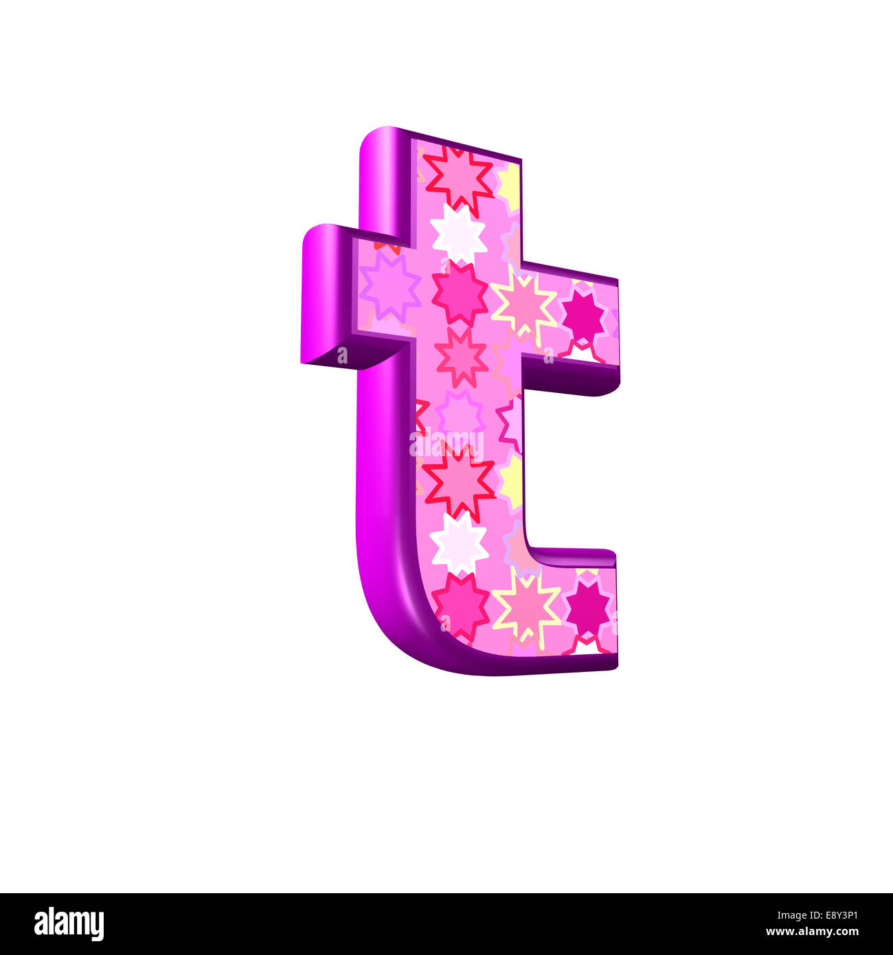 3d pink letter isolated on a white background Stock Photo - Alamy