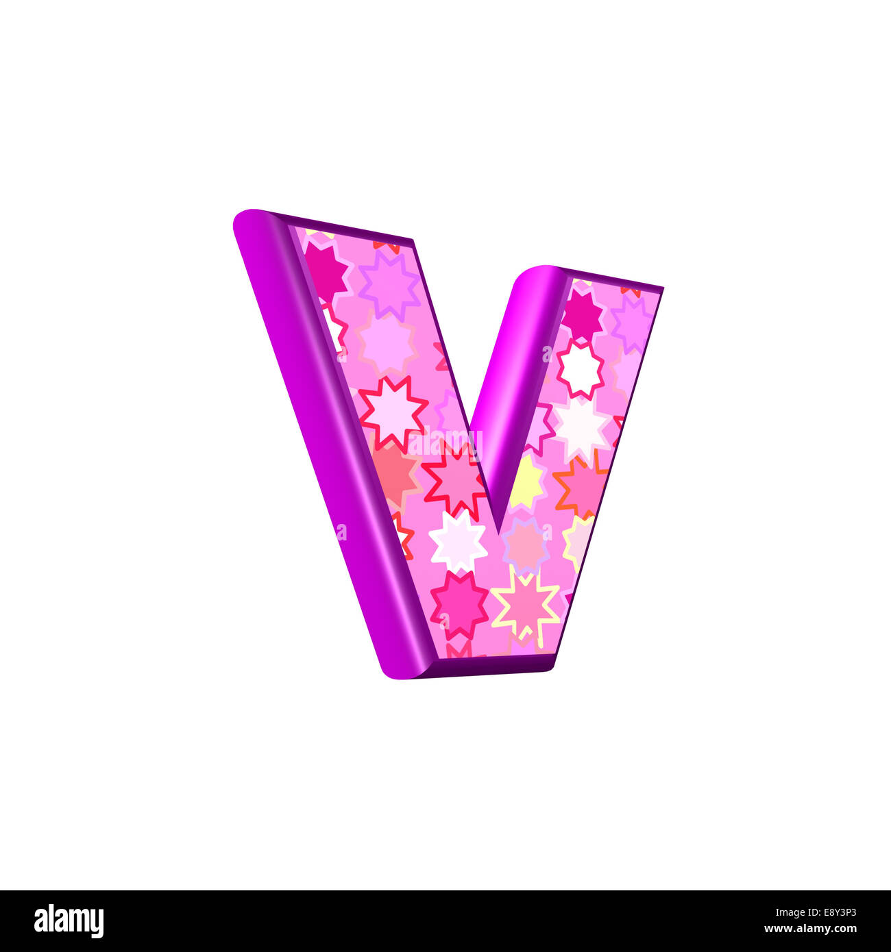 3d pink letter isolated on a white background Stock Photo - Alamy
